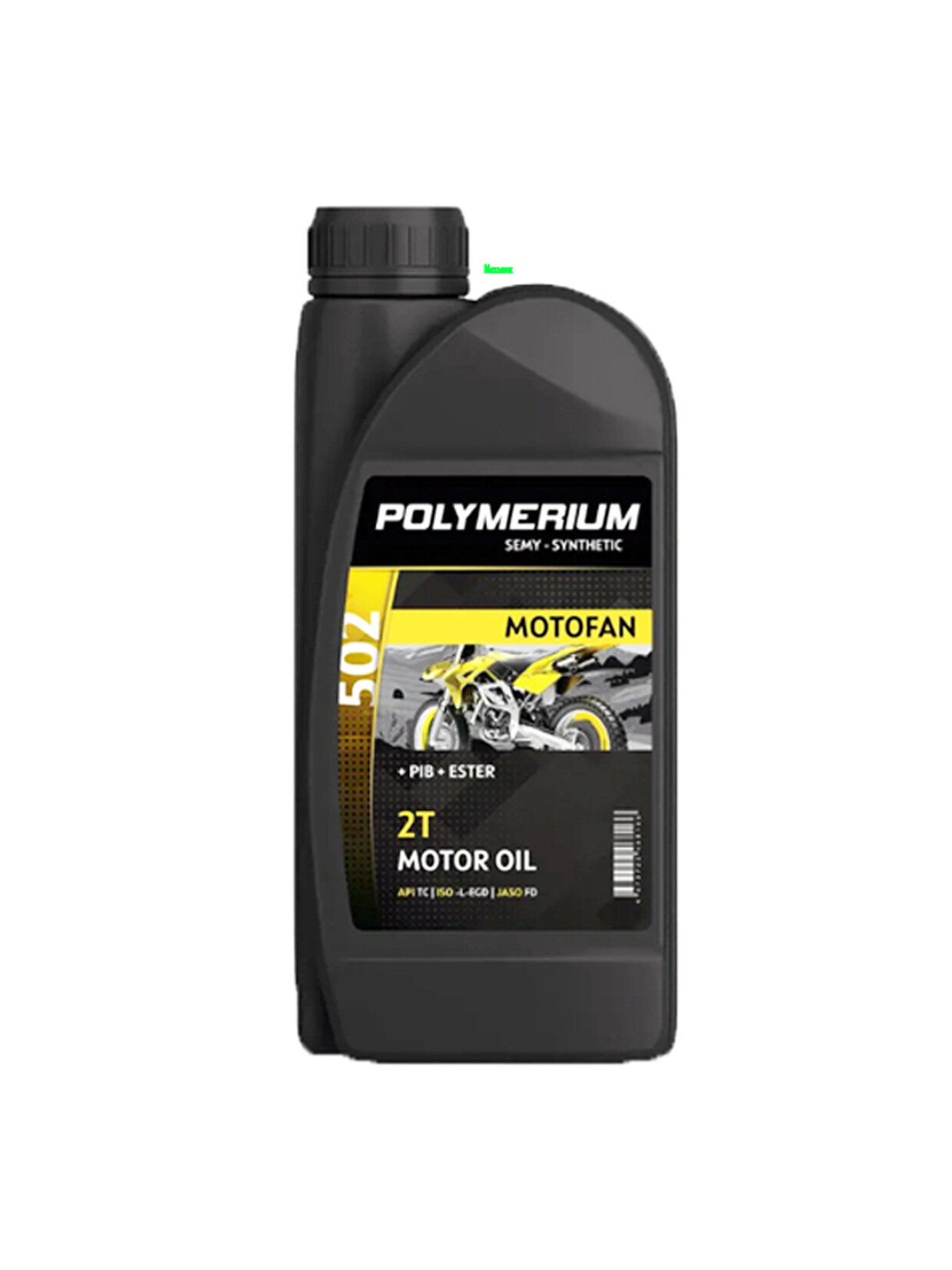 Масло моторное 502 Polymerium MOTOFAN, полусинтетическое, 2Т, для мотоциклов, 1 л