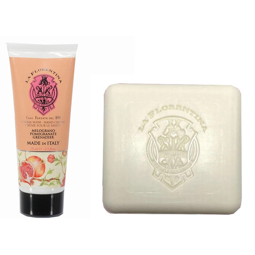 La Florentina Pomegranate Soap Набор (мыло + крем для рук) 106 гр + 75 мл Унисекс / Помегранат Соап / Гранатовое мыло