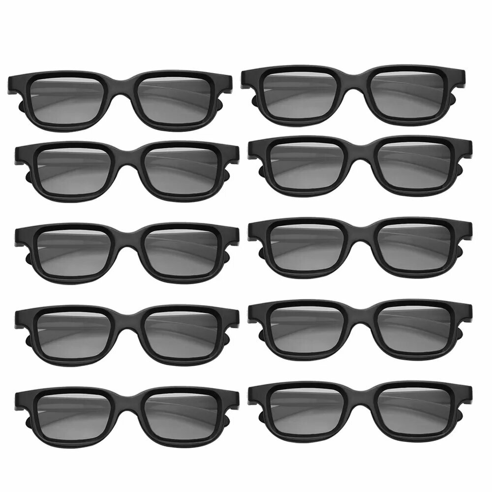 10 шт, поляризованные пассивные 3D-очки для 3D-телевизоров, настоящие 3D-кинотеатры для Sony Panasonic, 3D-игры и ТВ-рамка