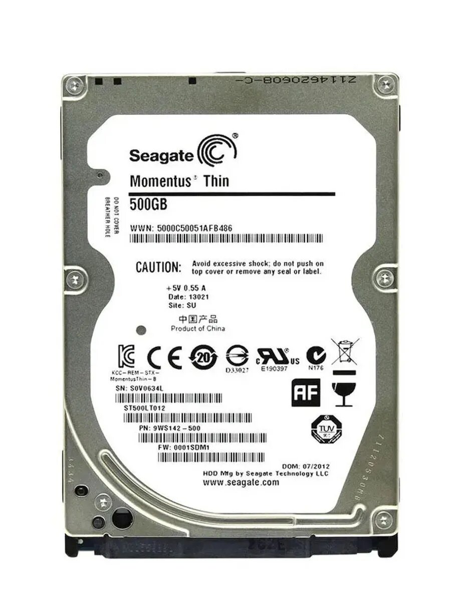 Жесткий диск 2.5" Seagate Momentus Thin 500 Гб для ноутбука