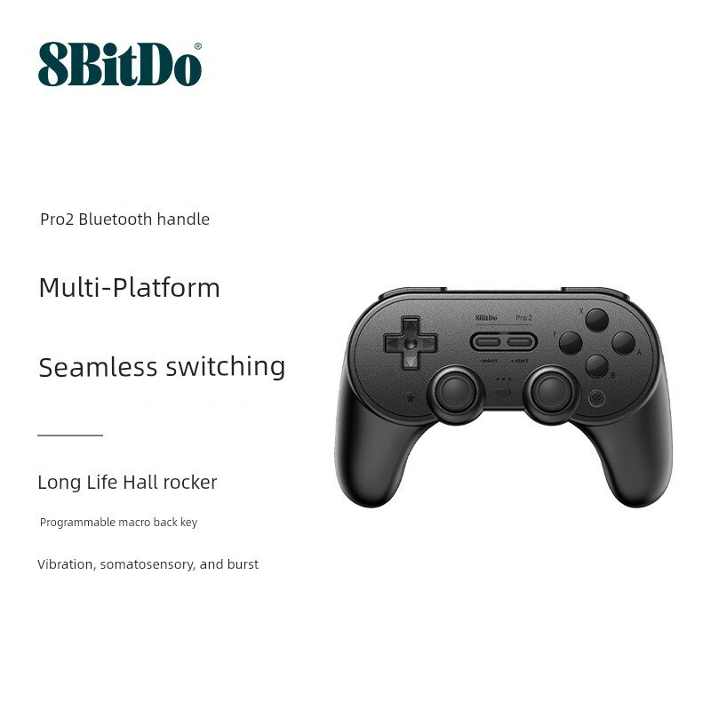 Bluetooth-контроллер Eight Bit Pro2 Black с джойстиками эффекта Холла для Steam, PC, Switch и Mac