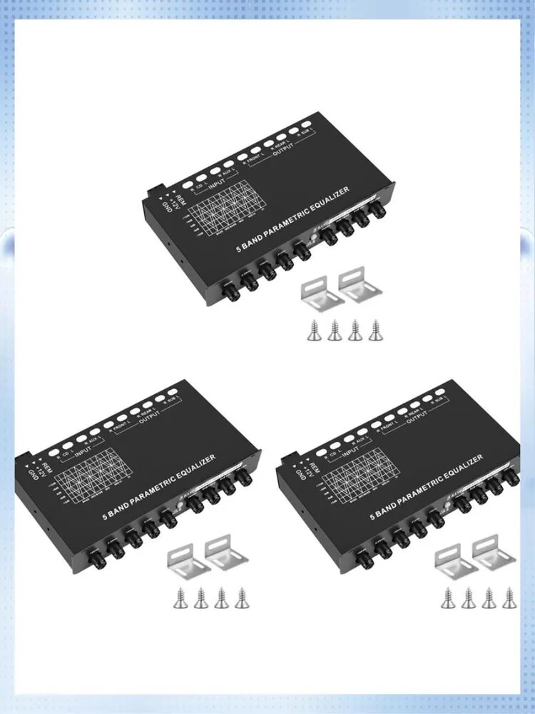 3X 5-полосный автомобильный аудиоэквалайзер, регулируемый эквалайзер, усилитель, графический эквалайзер с переключателем выбора входа CD/AUX, черный
