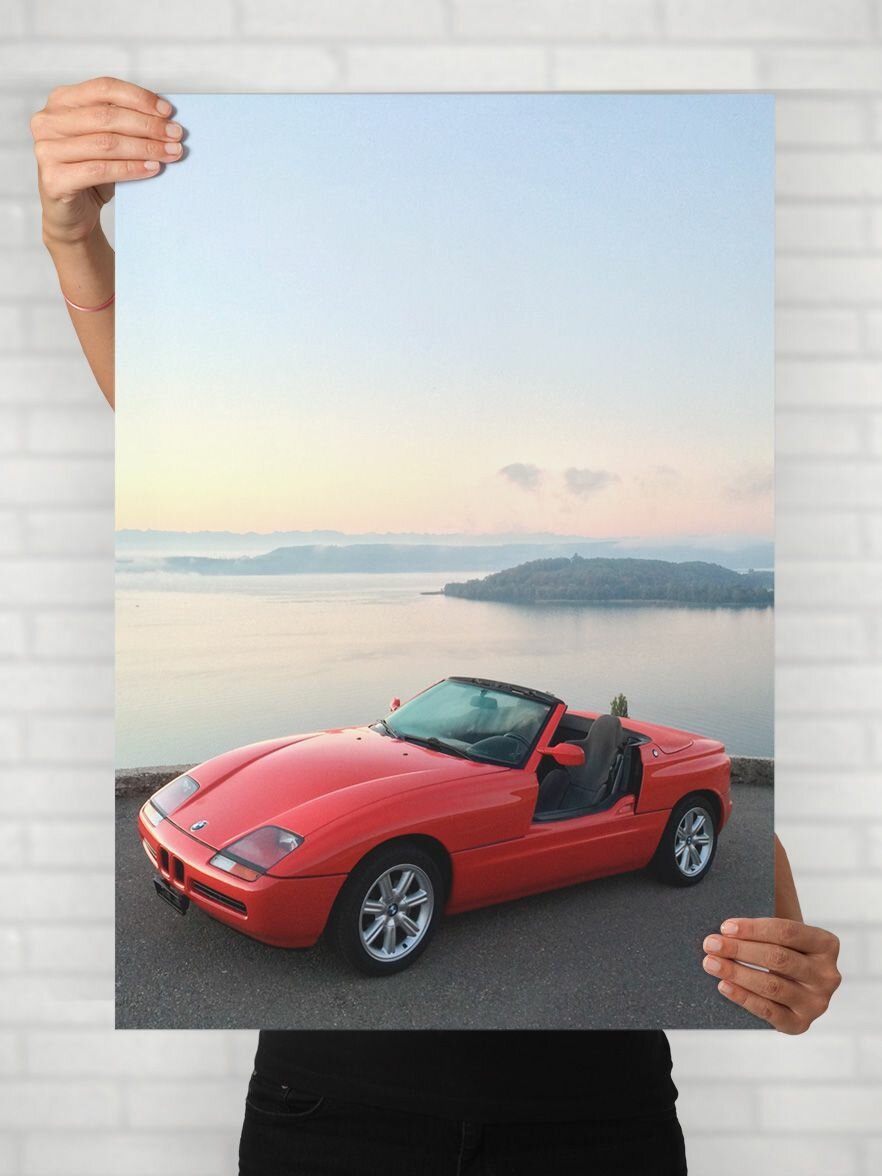 Плакат на стену для интерьера Легенды Авто (БМВ Z1 - BMW Z1 1) - Постер по машине формата A1 (61x84 см)