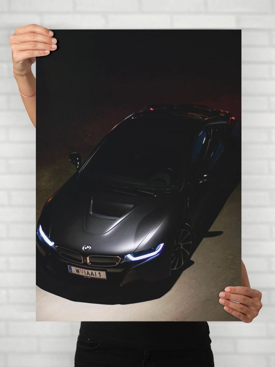 Плакат на стену для интерьера Легенды Авто (БМВ i8 - BMW i8 5) - Постер по машине формата A1 (61x84 см)