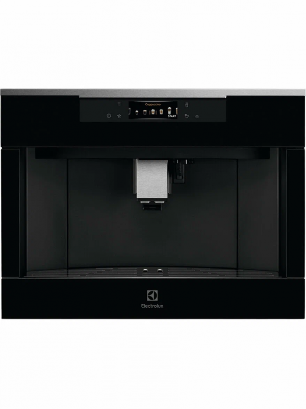 Кофемашина встраиваемая Electrolux KBC85Z, капучинатор, встроенная кофемолка, черный/нержавеющая сталь
