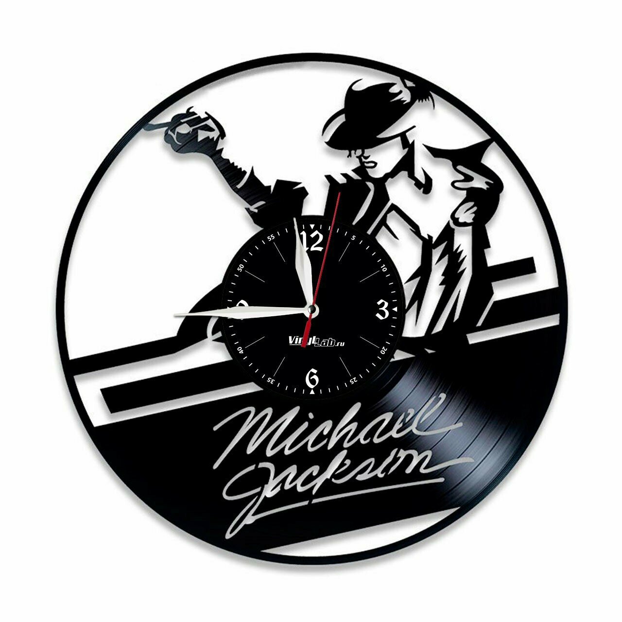 Часы из виниловой пластинки (c) VinylLab Michael Jackson, диаметр 30 см