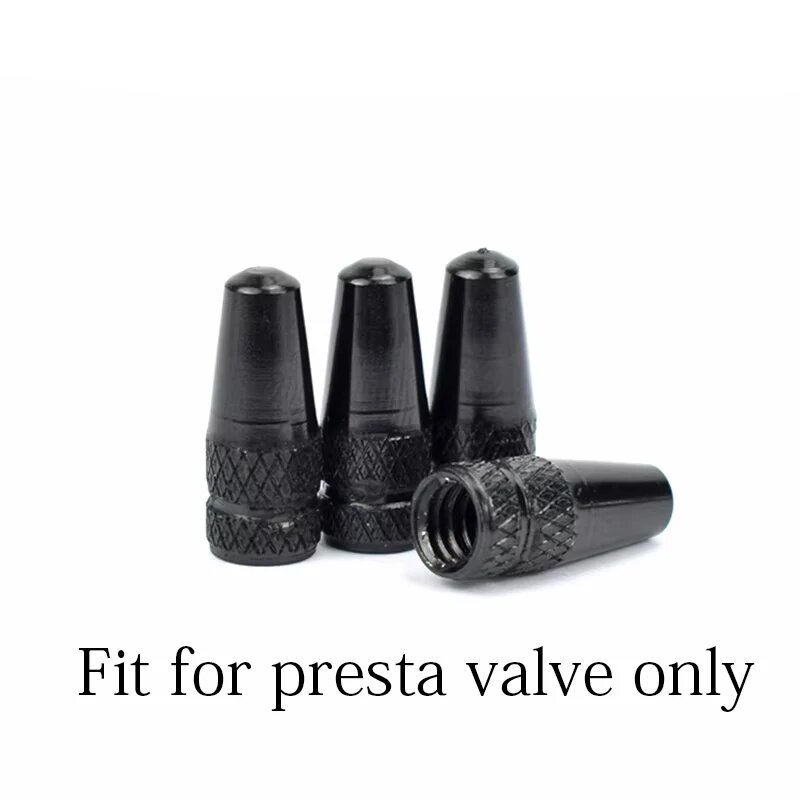Черные колпачки для ниппелей Presta, 4 шт.