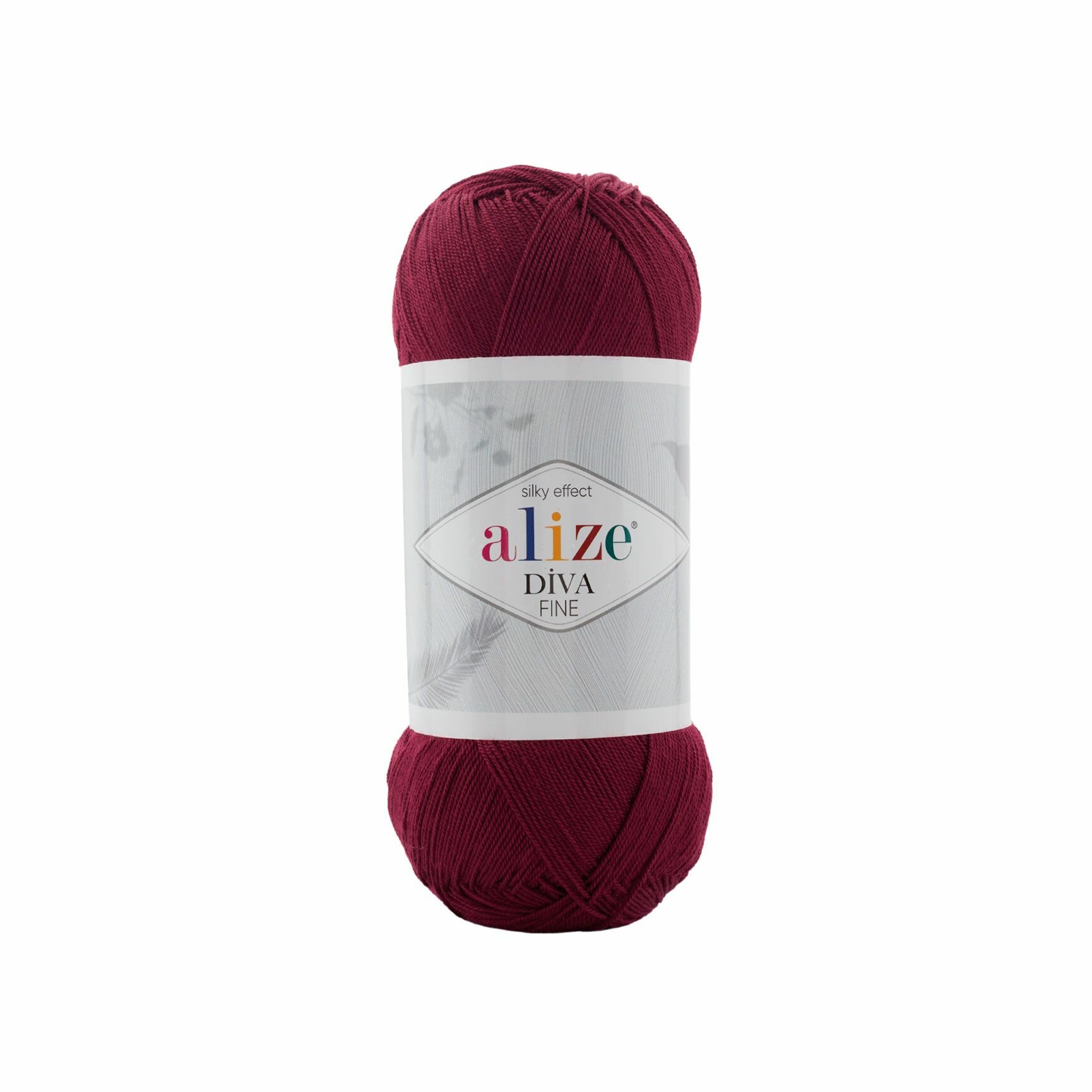 Пряжа Alize Diva Fine 57 (5 мотков по 100г/600м) бордовый