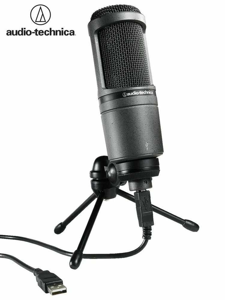Global Treasures-Audio-Technica Микрофон игровой (для стриминга) AT2020-USB, черно-серый