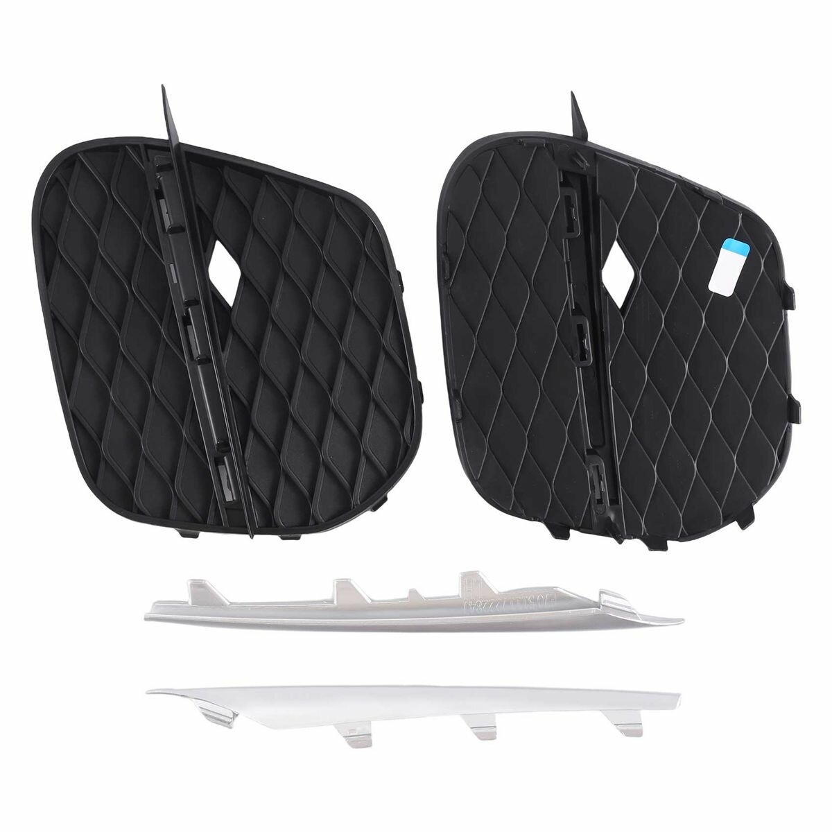 Решетка переднего бампера BMW X5 E70 LCI 2011-2013, внешние решетки с декоративными молдингами, черно-серебристая