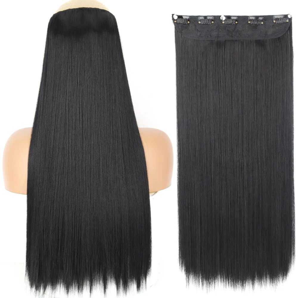 Длинные прямые волосы-наращивание LISI HAIR 32" (80см), 1B, 5 клипс
