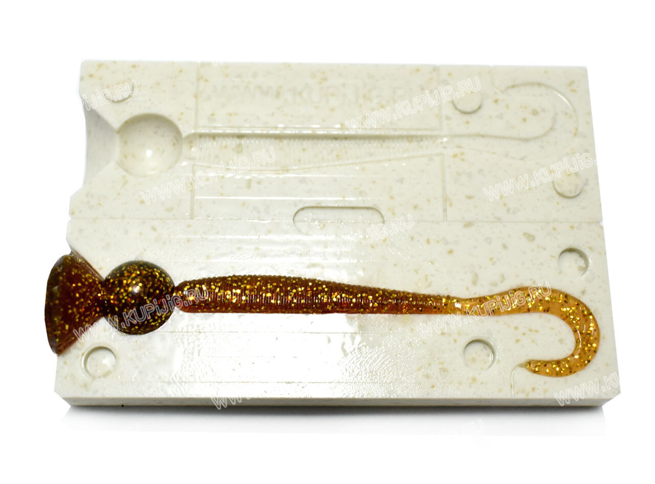 Fish Curly 2.5" 68 мм Форма из акрилового камня для литья рыболовных силиконовых приманок