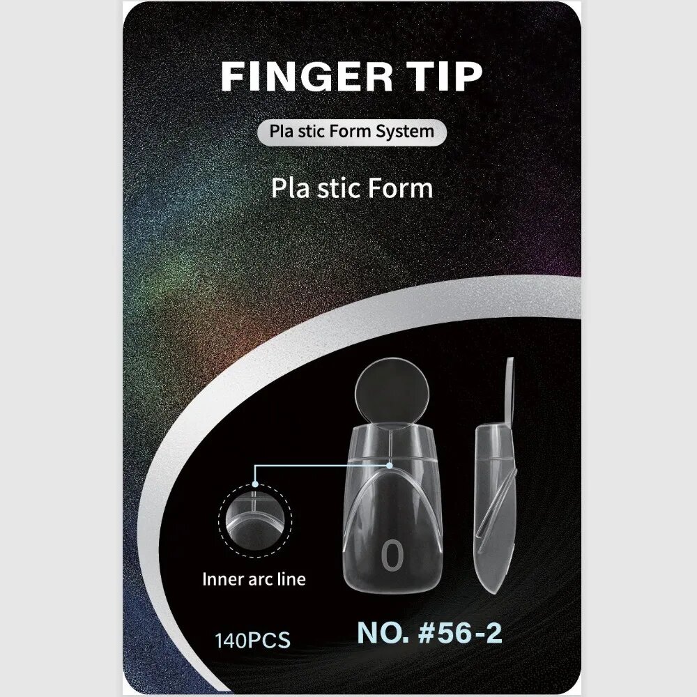 Формы для ногтей Finger Tip Plastic Form System, No. #56-2, 140 шт, Цвет D