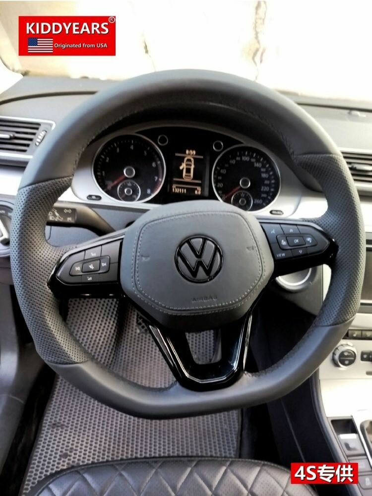 Вставка мультируля KIDDYEARS, для Volkswagen Golf, GTI, Tiguan, ABS, углеродное волокно