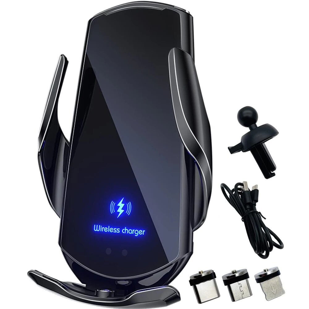 Беспроводная зарядка в авто с быстрой зарядкой 15W, Black