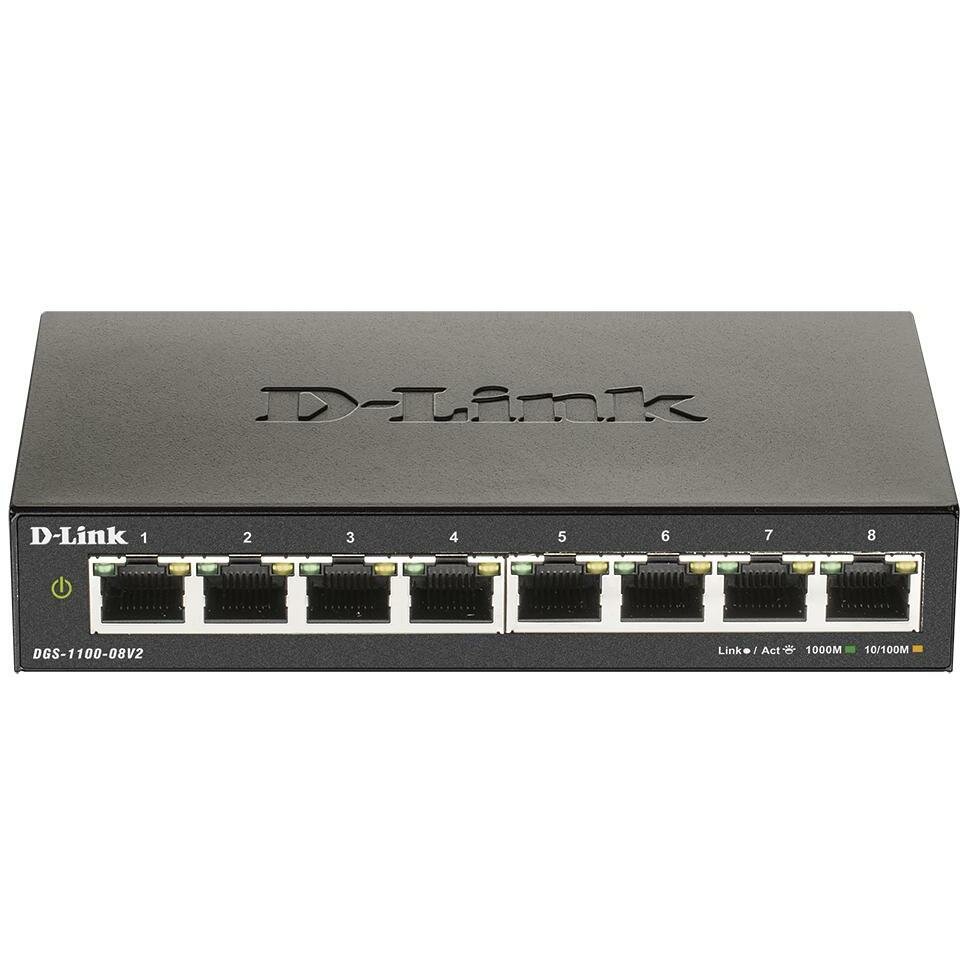 Коммутатор 8-портовый D-Link DGS-1100-08V2/A1A, 8G