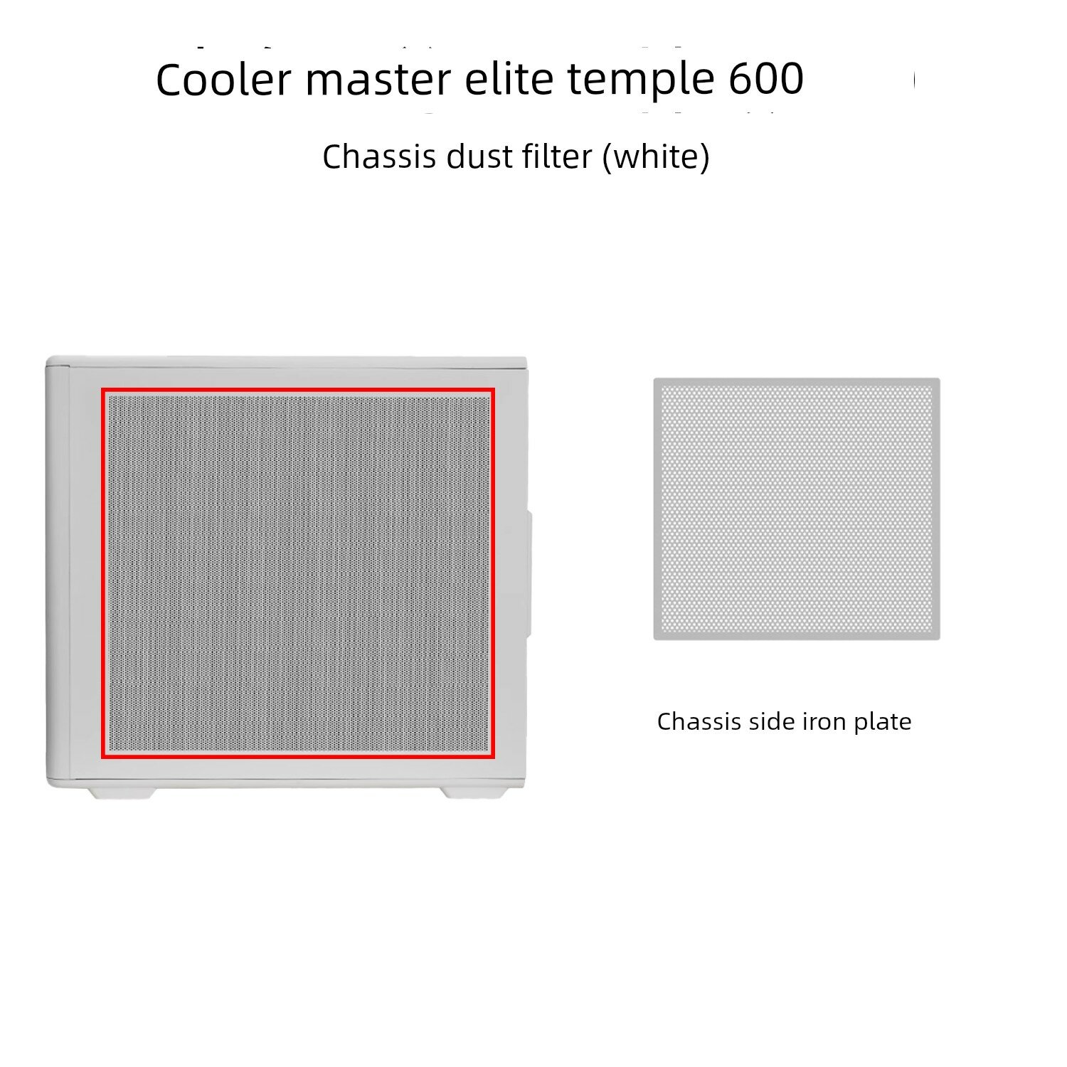 Официальный пылезащитный экран Cooler ｍａｓｔｅｒ Temple 600 для корпуса ПК, правая панель, магнитное крепление, одна штука,