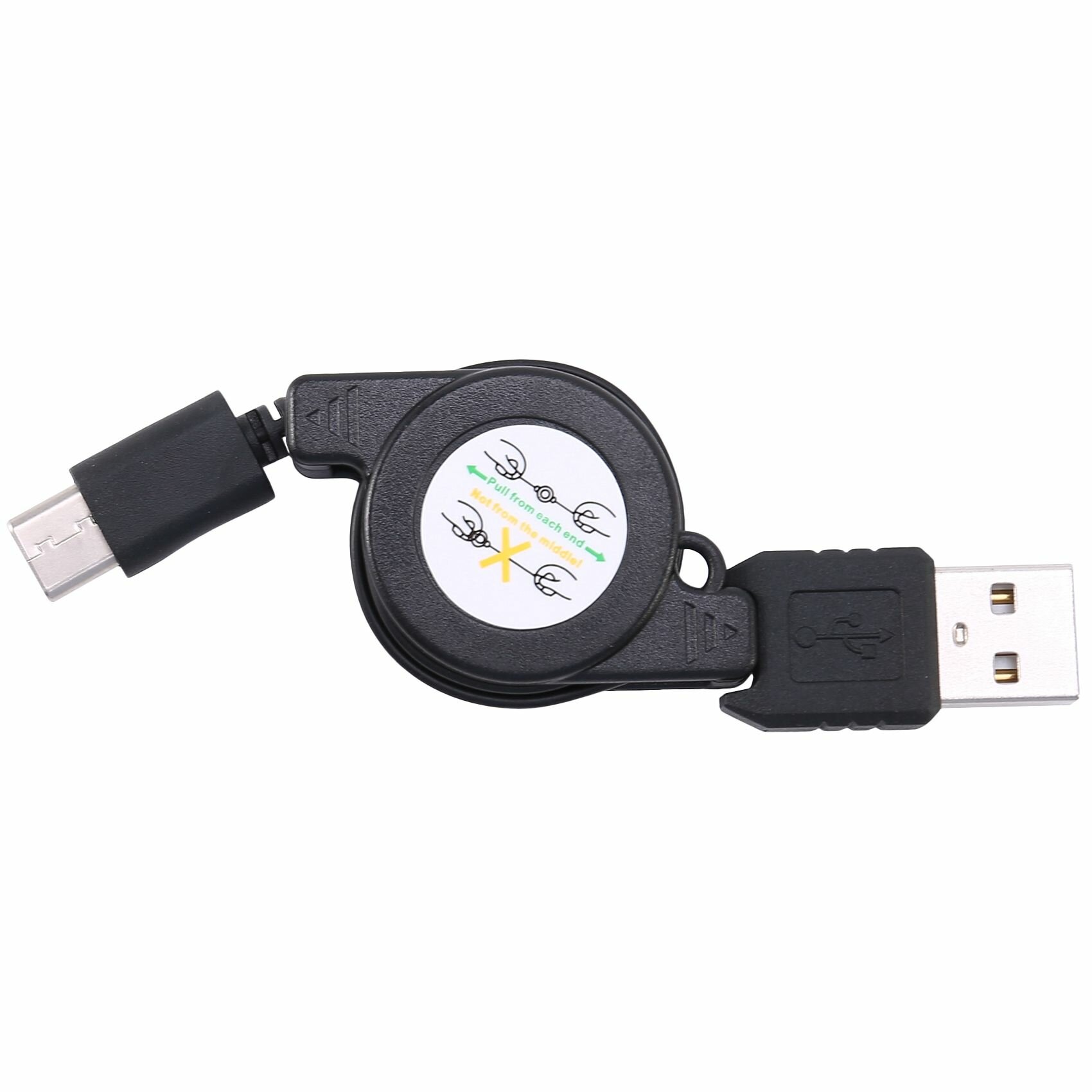 Выдвижной кабель для зарядки USB Type-C 3.1 (рулетка), черный