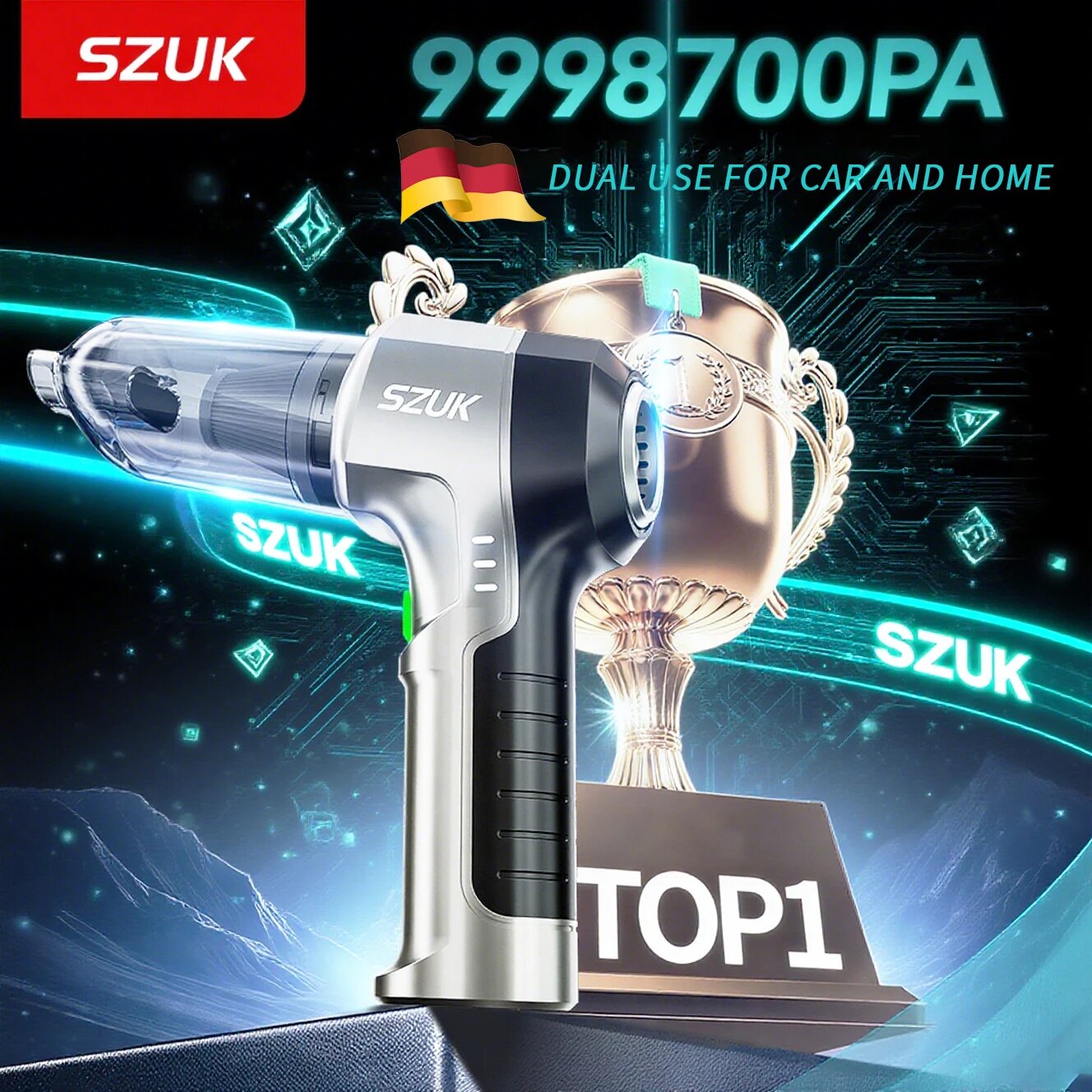 Беспроводной ручной пылесос SZUK C017MAX, цвет Max 2Hapa
