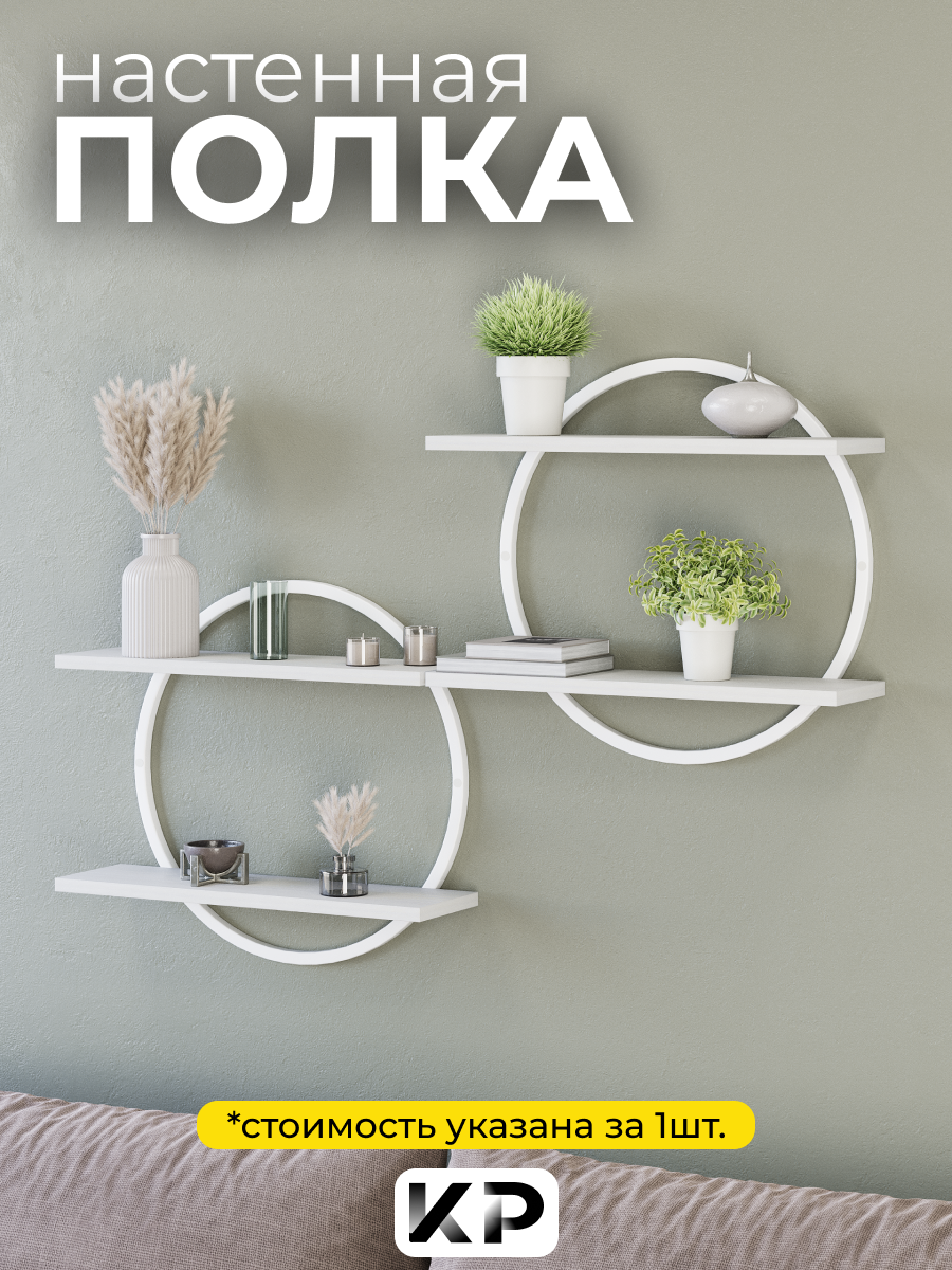 Настенная полка Loft, круглая, стиль Loft, для книг и декора