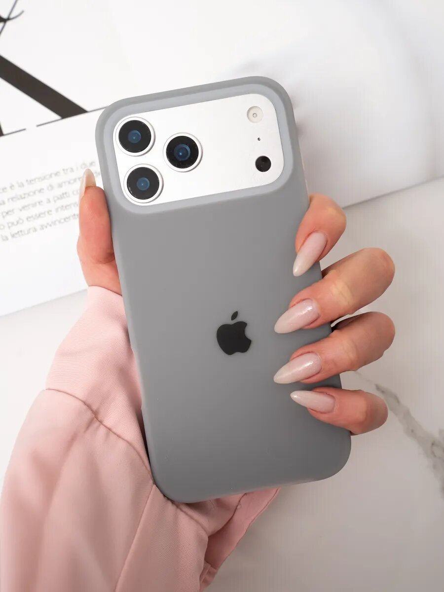 Чехол О'кейси, для iPhone 17 Pro Max, с принтом, серый, защита камеры