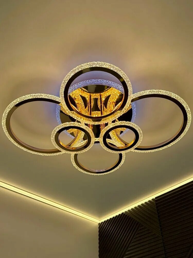 Люстра, LED, 128 Вт, потолочная люстра с RGB-подсветкой для гостиной, спальни и зала