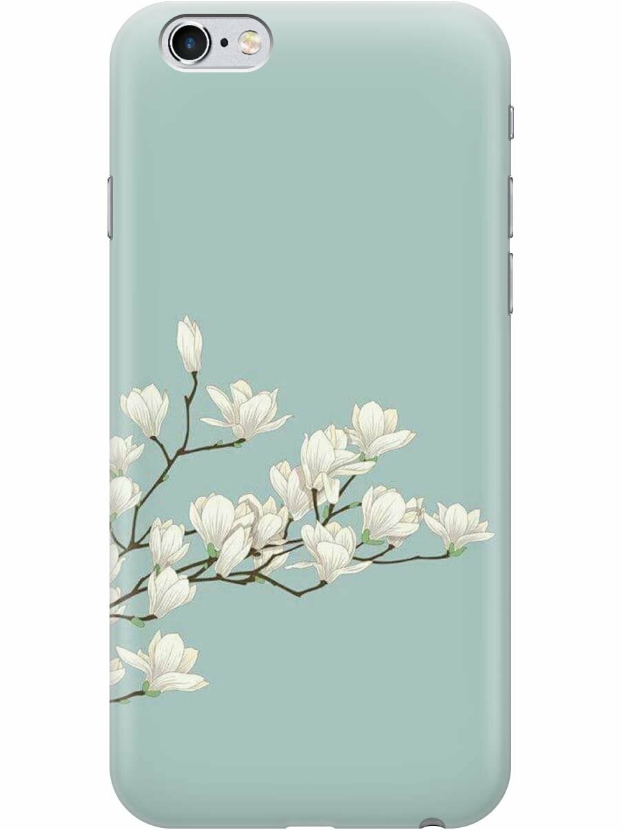 Силиконовый чехол на Apple iPhone 6s / 6 / Эпл Айфон 6 / 6с с рисунком "Сакура на голубом"