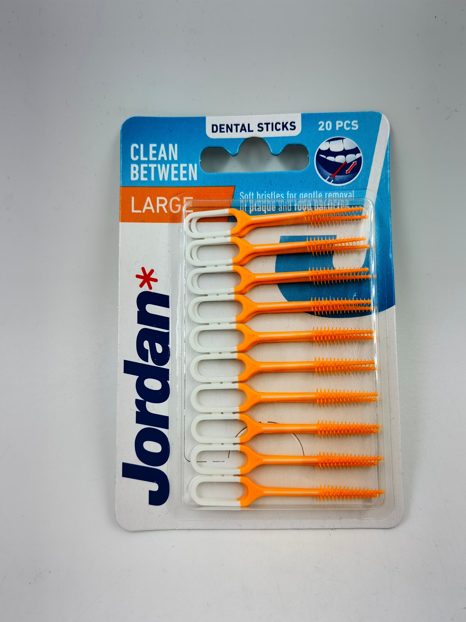 Зубочистка Jordan Clean Between большого размера 20 шт. оранжевые (Из Финляндии)