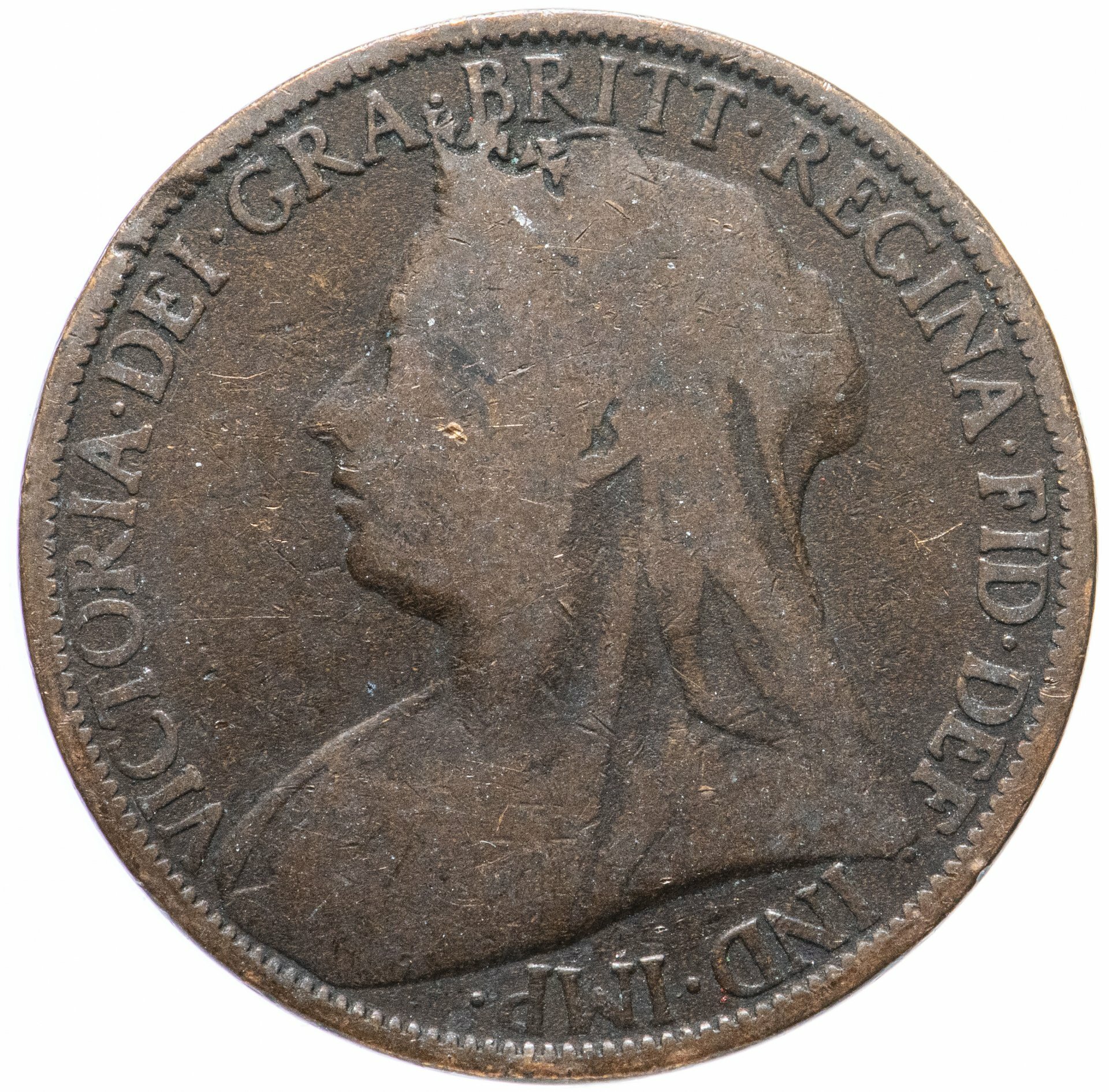 Великобритания 1 пенни penny 1895-1901, случайная дата, Бронза, в сохранности F