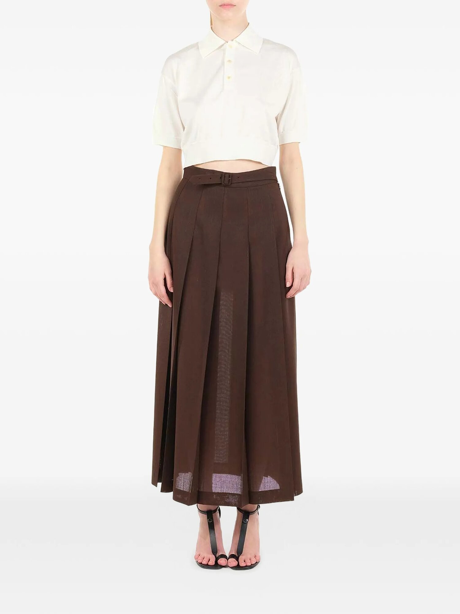 Рубашка AURALEE Silk cropped polo shirt, размер 44 — фото 1
