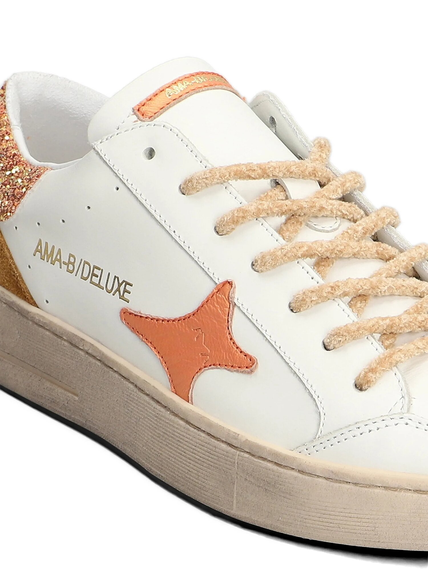 Кроссовки AMA Brand Glitter-embellished star-patch sneakers, размер 39, white — фото 1