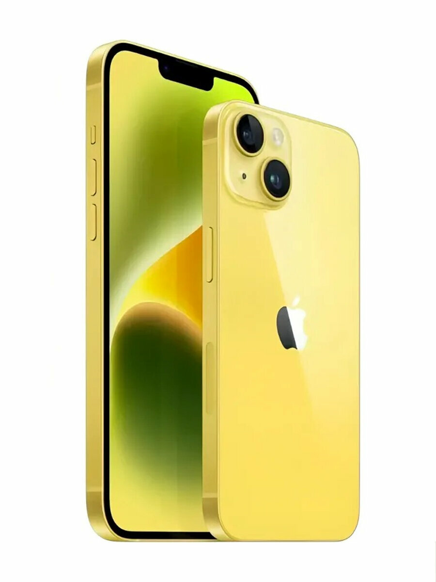 Смартфон Apple iPhone 14 128 ГБ, мощный процессор A15, камера pro ночью, экран OLED 6.1", желтый（yellow）