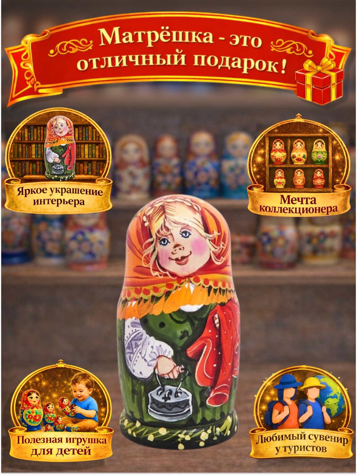 Матрешка Мамина помощница — фото 1