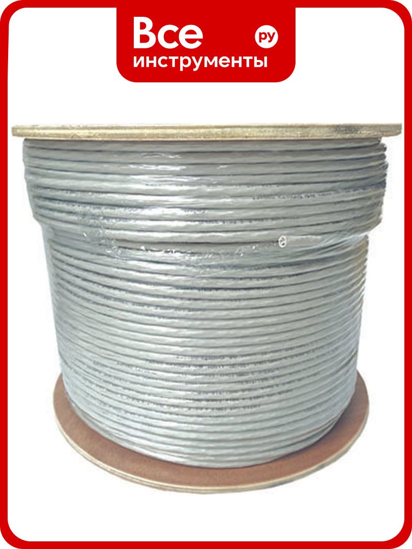 Витая пара Ripo utp 4 cat6а 23awg cu premium, 100м, fluke test (ксвпв -6а 4x2х0.58), серый 001-112124/100