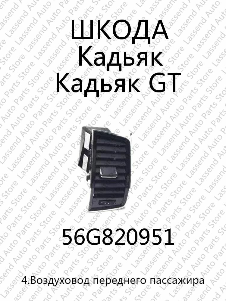 Дефлектор вентиляции 56G820951 для Skoda Kodiaq (центральный + задний, матовый)