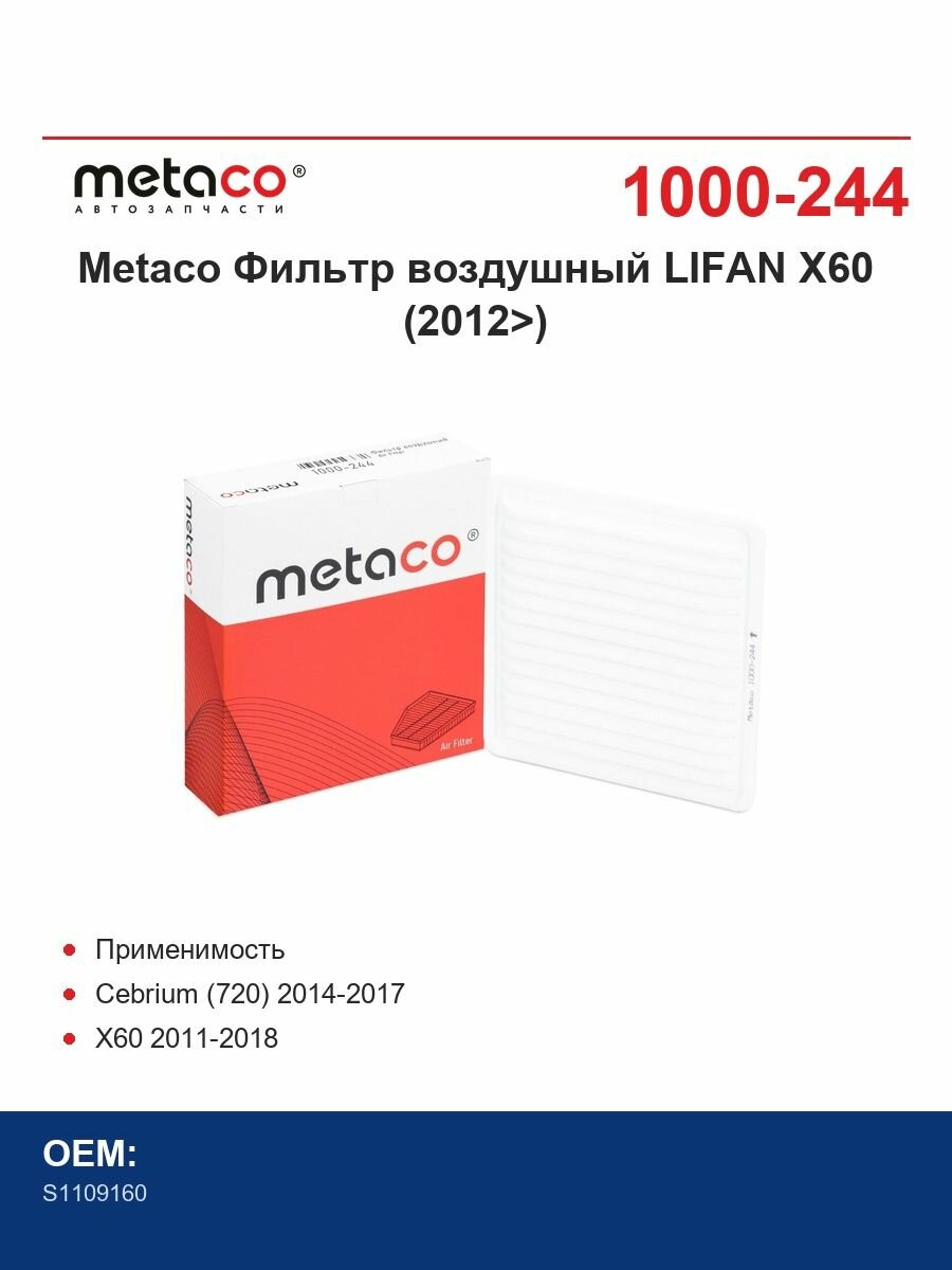 Metaco Фильтр воздушный LIFAN X60 (2012>)