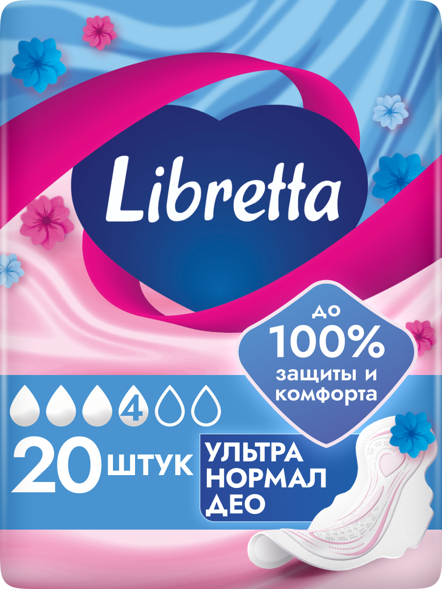 Прокладки Libretta Ультра Нормал ДЕО с мягкой поверхностью, 20 шт.