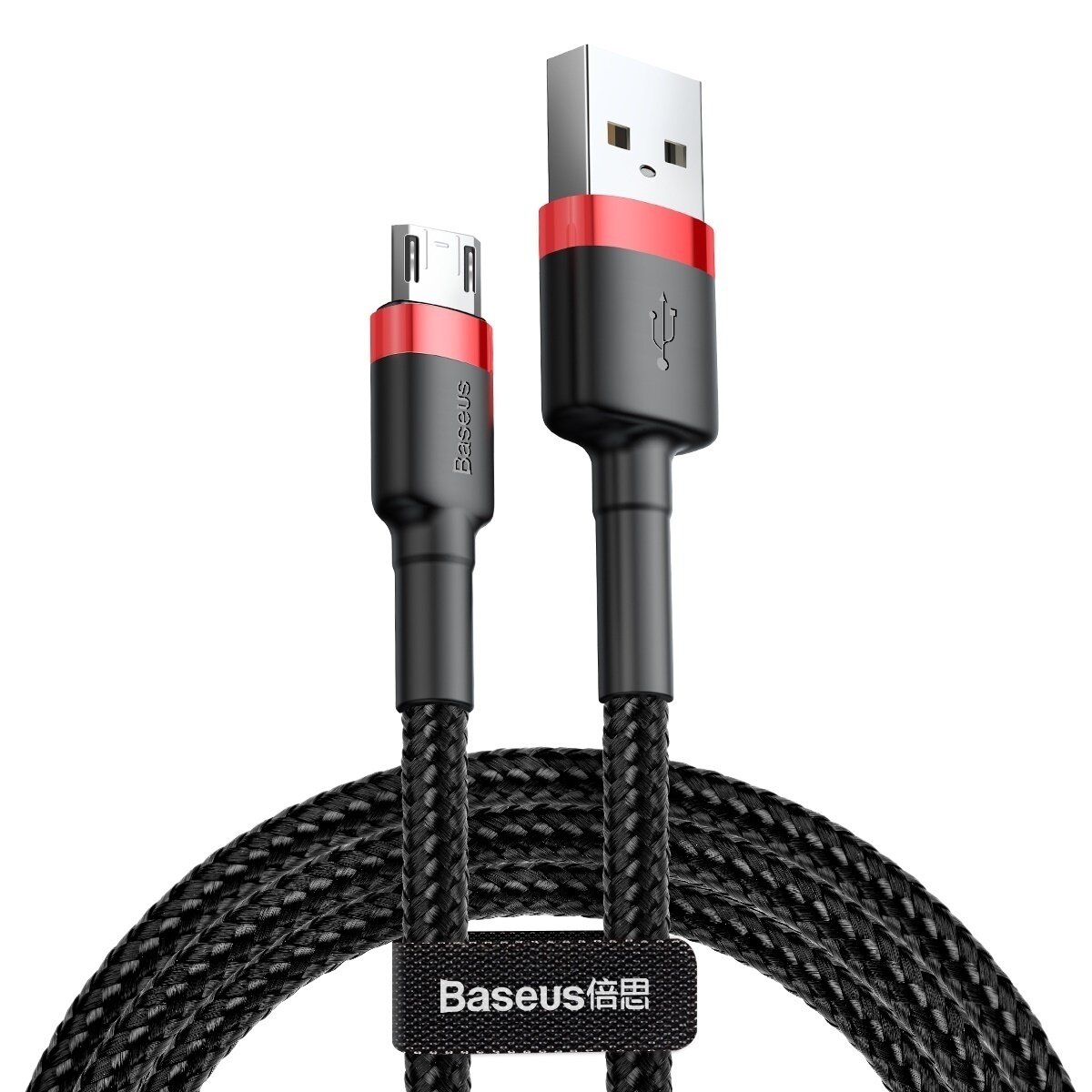 Кабель USB 2.0 A (m) - micro USB 2.0 B (m) 1м Baseus Cafule Cable 2.4A - Черный/Красный (CAMKLF-B91)