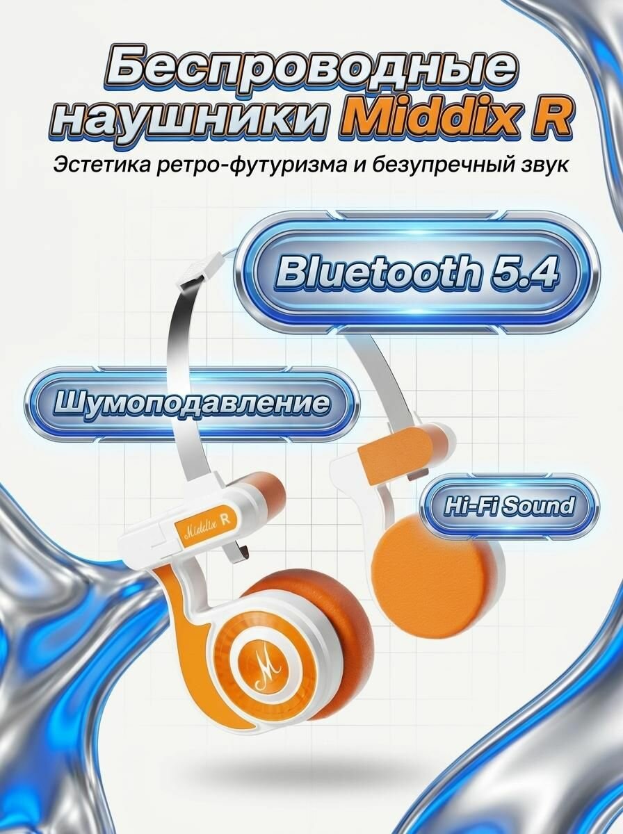 Беспроводные наушники , накладные, Bluetooth 5.4, активное шумоподавление, Hi-Fi звук