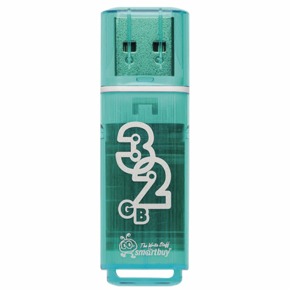 Флеш-диск 32 GB, SMARTBUY Glossy, USB 2.0, зеленый, SB32GBGS-G, 512784