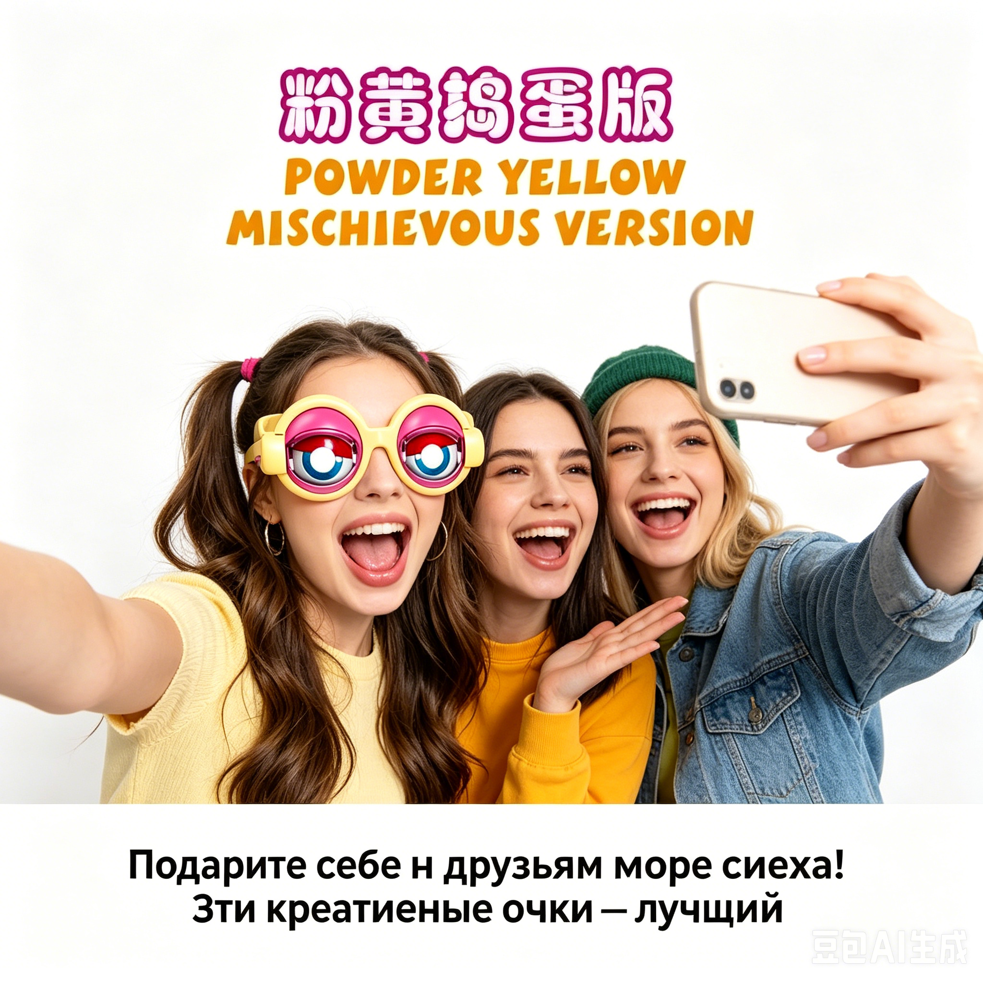 Креативные забавные очки, забавный реквизит для селфи, игрушки с большими глазами, пластик, желтый