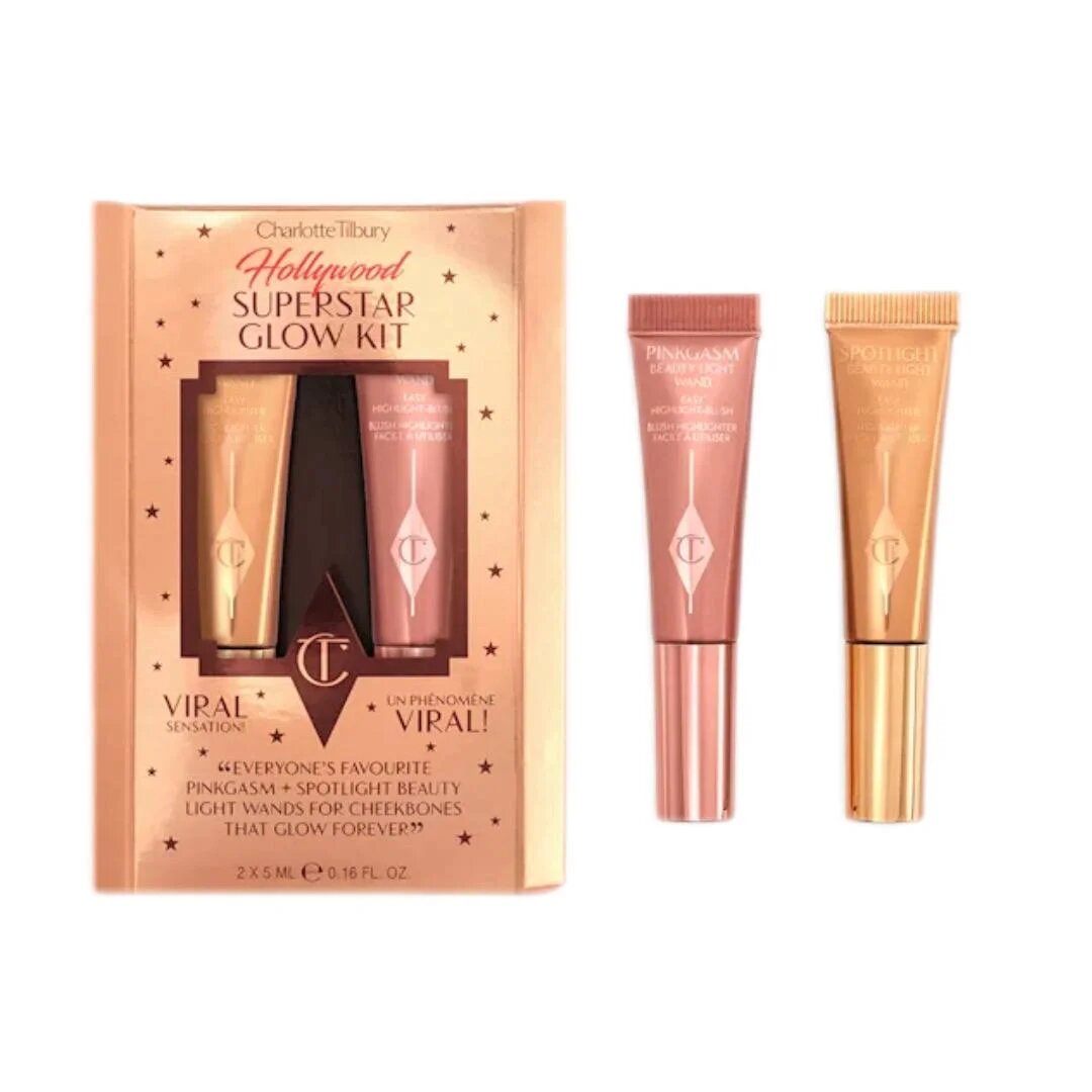 Набор хайлайтер и румяна с сиянием Charlotte Tilbury Hollywood Superstar Glow Kit, 2x5мл