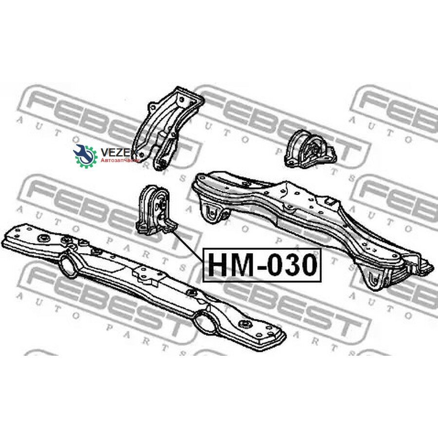 FEBEST HM030 подушка ДВС передняя!\ Honda Accord 2.0 90-93