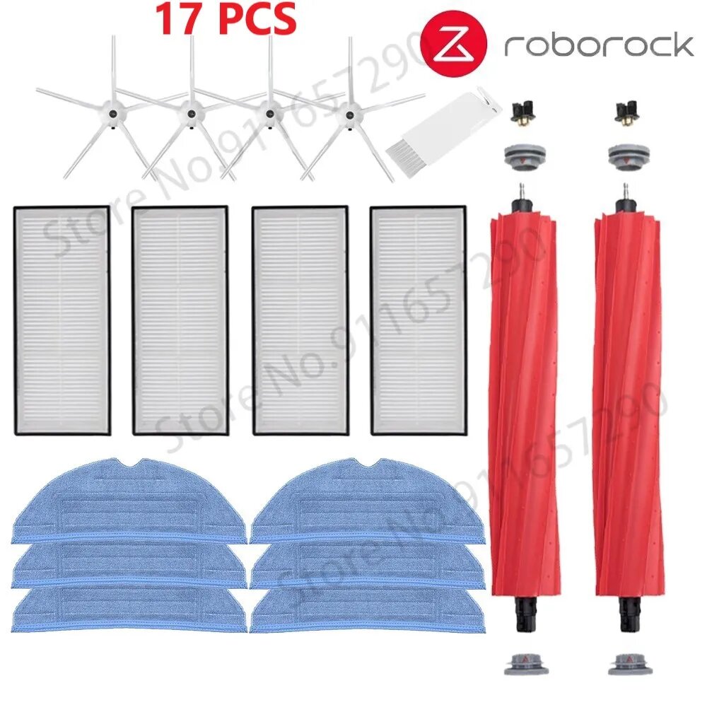 Набор запасных частей для робота-пылесоса Roborock S7/S70/S75/S7Max/S7MaxV/T7S Красный, White 17pcs