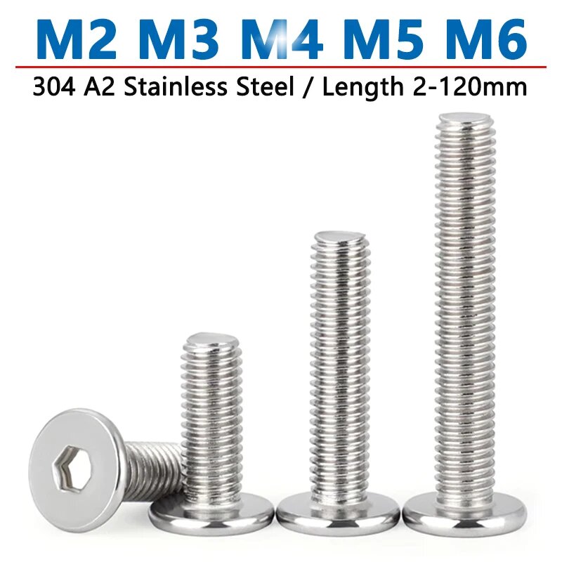 GooBetter шестигранные болты из нержавеющей стали 2-120мм M5(Head 9.5mm)-10pcs, 55mm