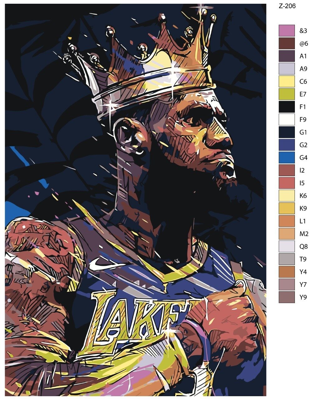 Картина по номерам Z-206 "Баскетболист Джеймс Леброн. Lakers" 40х60
