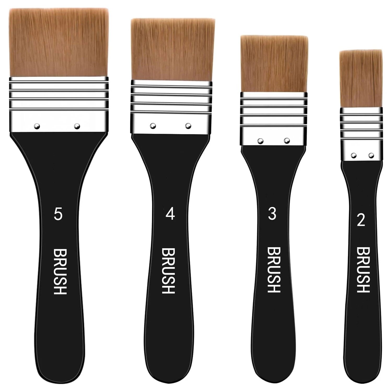 Кисти Yutiars Lacquer Art 8 шт. 4pcs Flat Wide2345