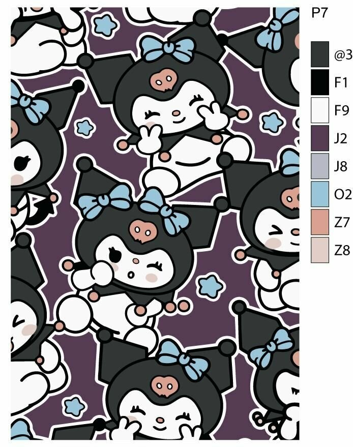 Детская картина по номерам P7 "Аниме Куроми. Куроми (Kuromi)" 20x30