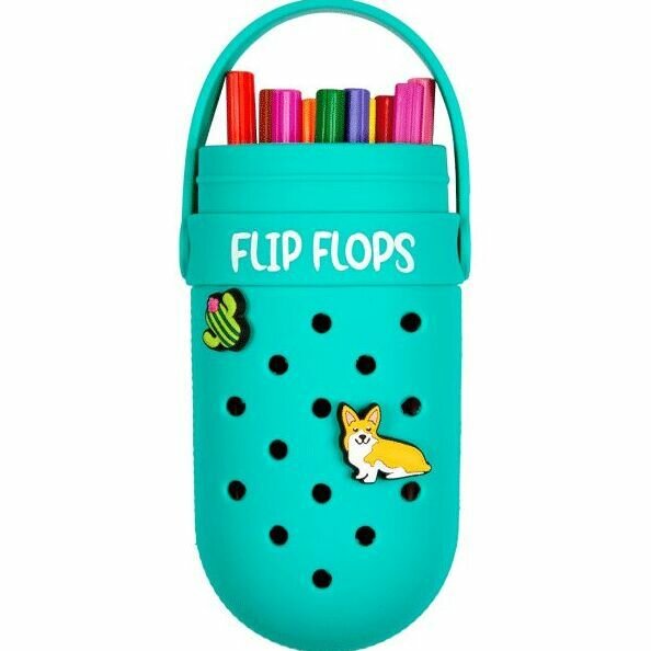 Пенал-тубус 1 отделение (deVente) Flip Flops бирюзовый