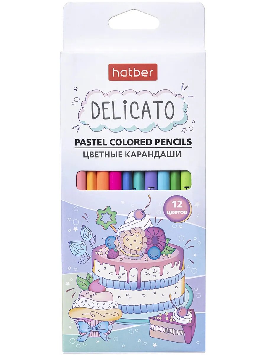 Карандаши пастельные Delicato, 12 цветов